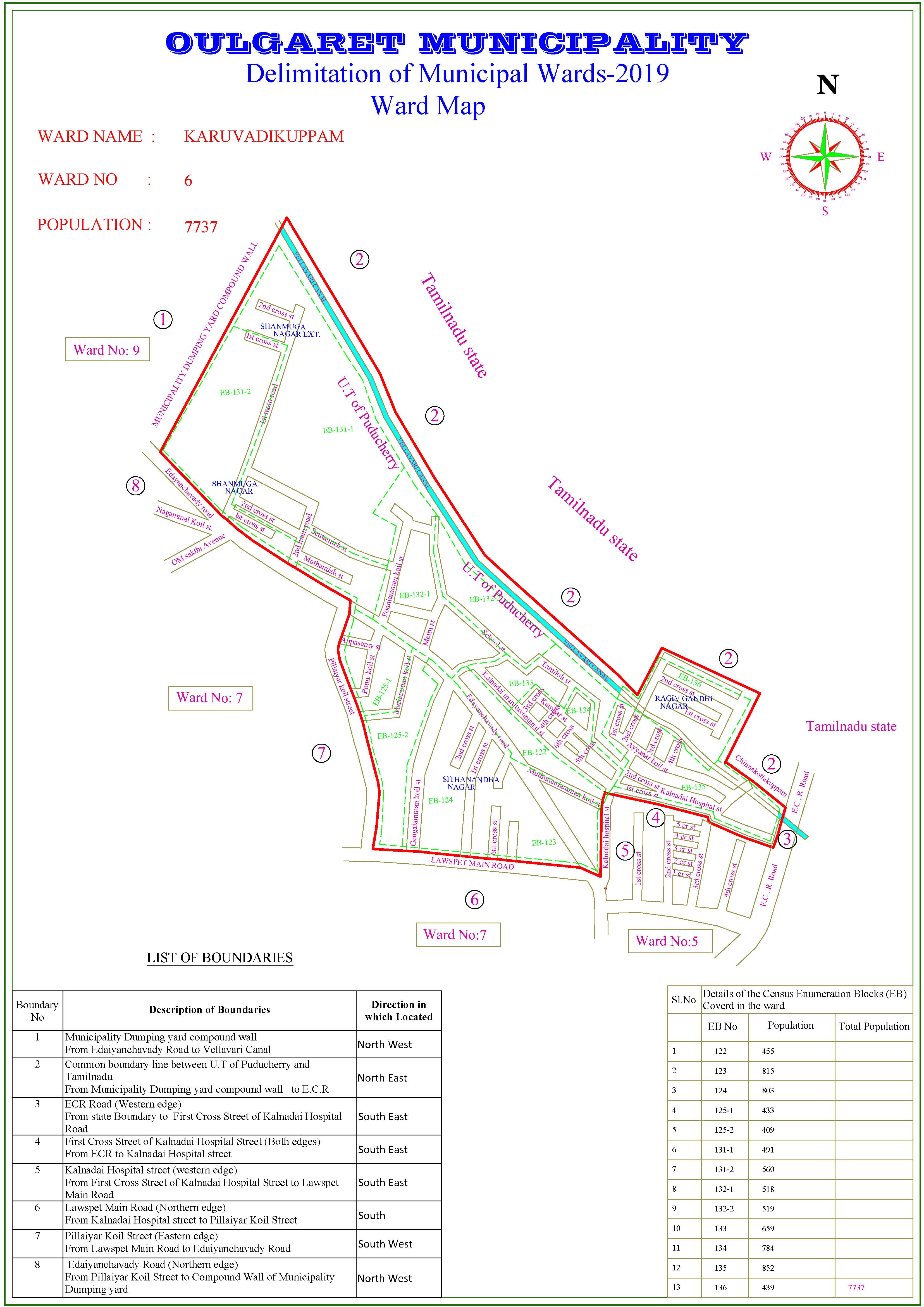 6-KARUVADIKUPPAM Oulgaret Municipality - Wards - The Union Territory of ...
